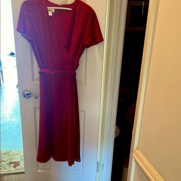 Talbots | Dresses | Talbots Red Midi Wrap Dresspetite | Poshmark
